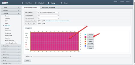 unv recorder face detection web gui