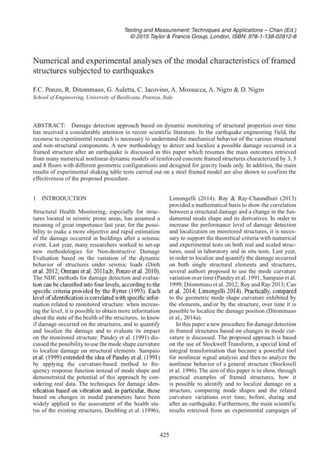 Pdf Numerical And Experimental Analyses Of The Modal Characteristics Of Framed Structures