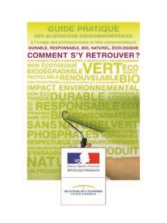 Guide pratique des allégations environnementales à l usage