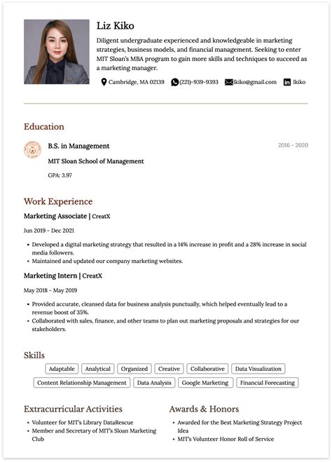 Mba Application Resume Formats Templates And Examples Cake