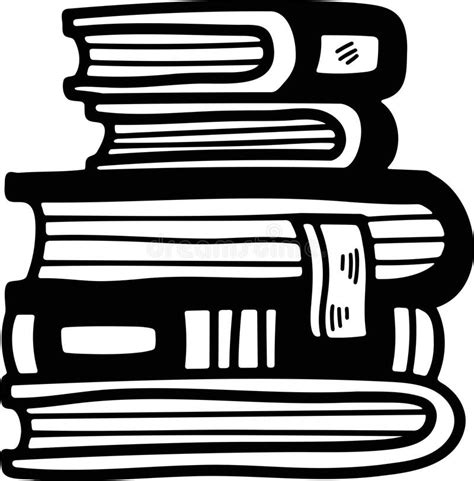 Pile Of Books Illustration In Line Style Stock Vector Illustration Of