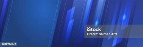 기업 네온 스타일 블루 와이드 배너 디자인 배경 짙은 파란색 기하학적 배경을 가진 추상 배너 디자인 벡터 일러스트레이션 0명에 대한 스톡 벡터 아트 및 기타 이미지 Istock