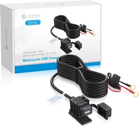 ESynic USB Motorcycle Charger Professional Waterproof Motorcycle Usb