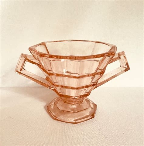 Vintage Indiana Glass Tea Room Pink Depression Glass Art Deco Open
