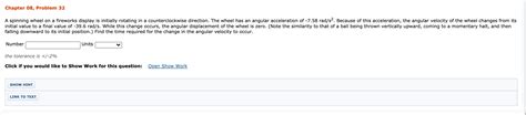 Chapter Problem A Spinning Wheel On A Chegg