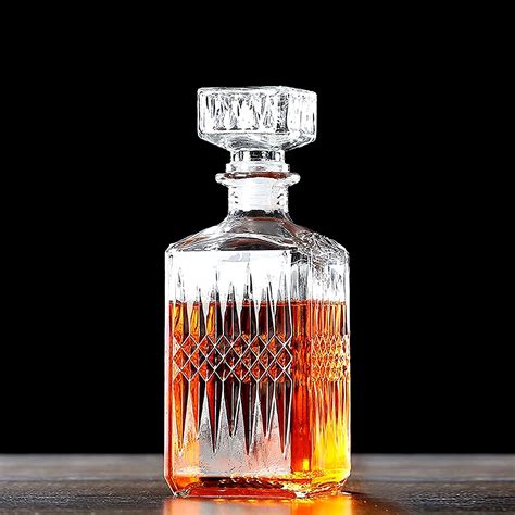 COLBEX European Style Crystal Clear Glass Decanter Storage Container For Liquor Whisky Vodka