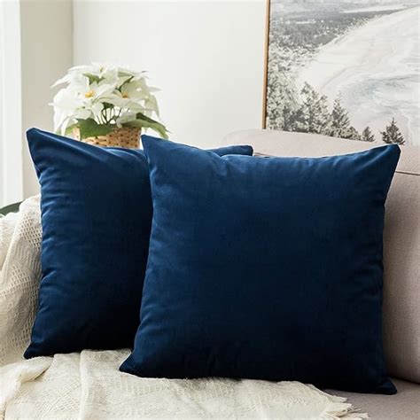 Miulee Pack Of 2 Velvet Soft Solid Decorative Square Throw Pillow