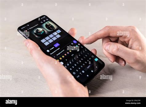 March 1 2023 Lodz Poland Using Midjourney App On Mobile Phone For