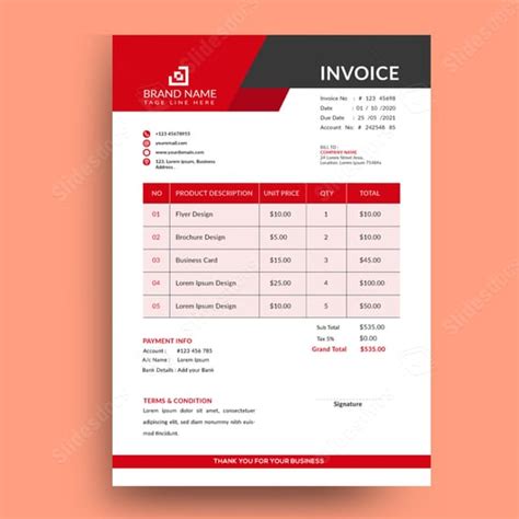 Blue Grey Black Invoice Stationery Cash Memo Bill Creative Simple