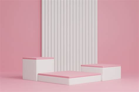 분홍색 배경에 연단 3d 제품 전시 프리젠 테이션 추상적인 장면 배경입니다 현실적인 사각형 스탠드 최소한의 장면에 받침대 제품 기하학적 플랫폼 쇼 화장품 모형3d 렌더링 0