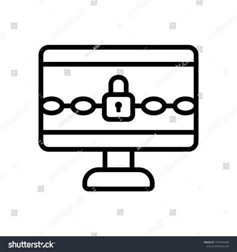 Ransomware Desktop Icon Simple Line Outline Stock Vector Royalty Free 1797044236 Shutterstock