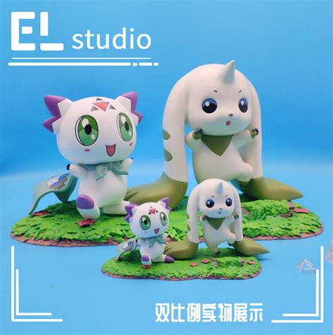 Small And Big Scale Culumon And Terriermon Digimon Resin Statue El