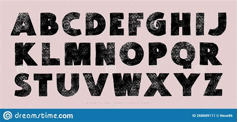 Sans Serif Font In The Style Of Handmade Graphic Stock Vector