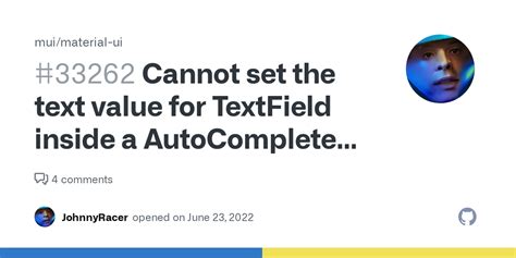 Cannot Set The Text Value For Textfield Inside A Autocomplete Component