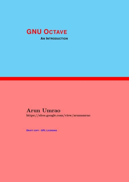 Gnu Octave Help Book 01 Of 02 Pdf