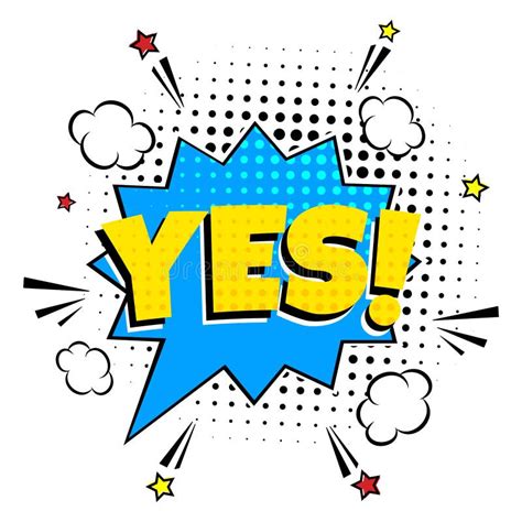 Comic Lettering Yes In The Speech Bubble Comic Style Flat Design Stock Vector Illustration Of