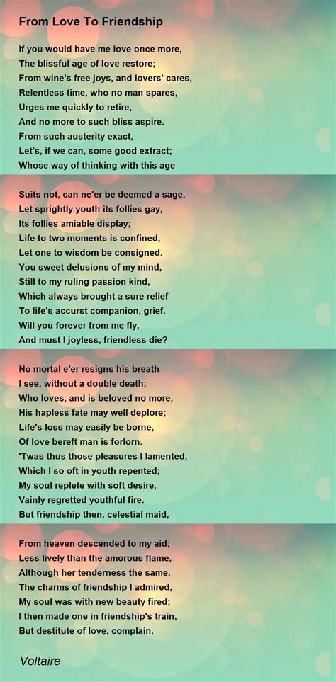 Poems About Love And Friendship