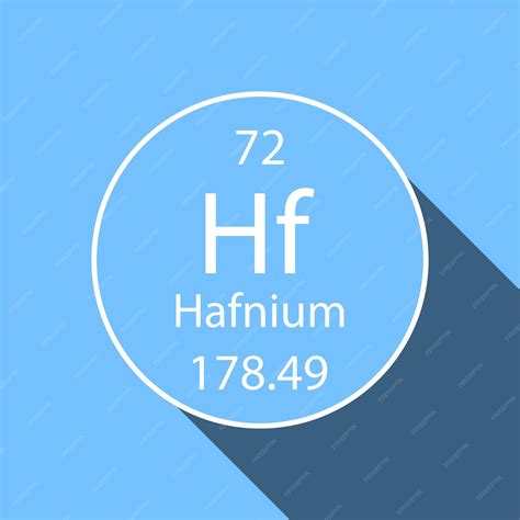 Premium Vector Hafnium Symbol With Long Shadow Design Chemical Element Of The Periodic Table