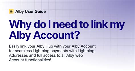 Why Do I Need To Link My Alby Account Alby User Guide