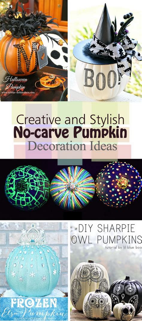 Creative And Stylish No Carve Pumpkin Decoration Ideas