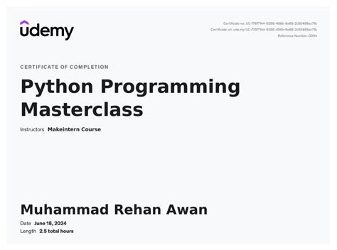 Muhammad Rehan Awan On Linkedin Python Programming Udemy