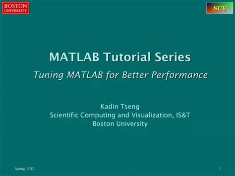 ppt matlab tutorial series tuning matlab for better performance kadin