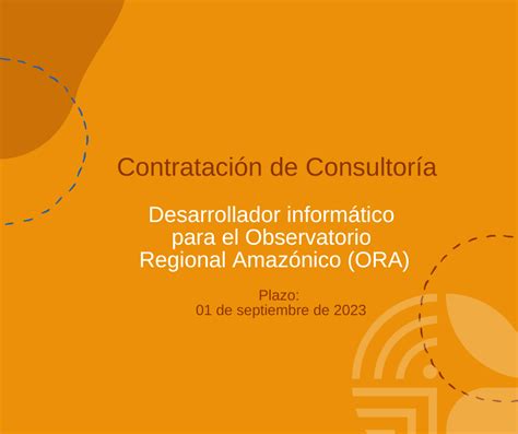 La OTCA está contratando un Desarrollador Informático para el Observatorio Regional Amazónico OTCA