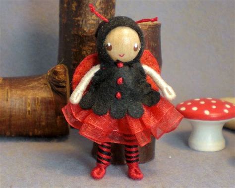 Lady Bug Bendy Doll By Princess Nimble Thimble Bendable Felt Bug