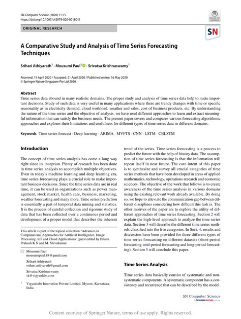 A Comparative Study And Analysis Of Time Series Forecasting Techniques Request PDF
