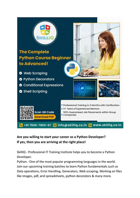 Ppt Are You Willing To Start Your Career As A Python Developer