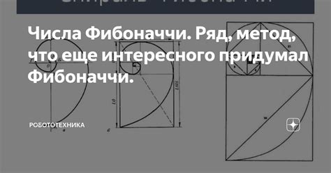 Числа Фибоначчи Ряд метод что еще интересного придумал Фибоначчи