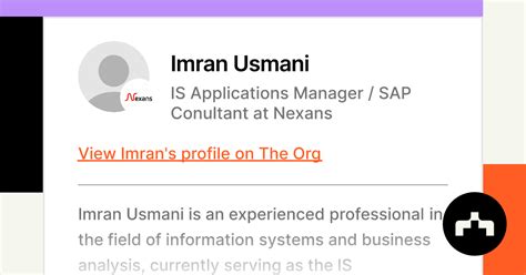 Imran Usmani Is Applications Manager Sap Conultant At Nexans The Org
