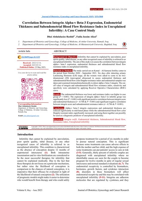 Pdf Correlation Between Integrin Alpha V Beta 3 Expression