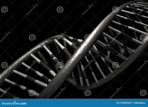 Dna Double Helix Rendered In Stark Black And White Royalty Free Stock