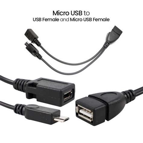 Promo Glo Otg Micro Usb To Usb Female And Micro Usb Female A Uoy Panjang Kabel Cm