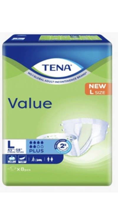 Tena Value Diaper Size L 1 Carton Health And Nutrition Assistive And Rehabilatory Aids Adult
