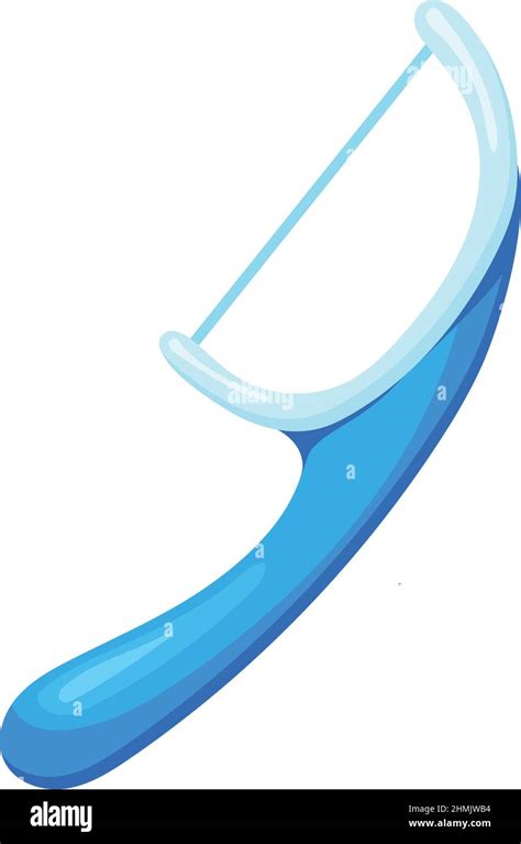 Floss Pick Dental Care Icon Cartoon Oral Health Tool Isolated On