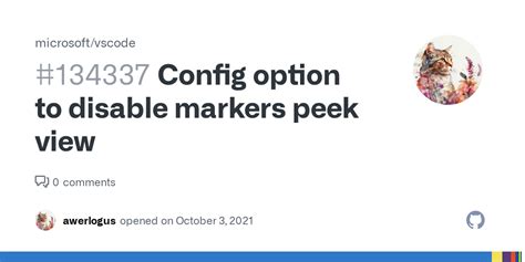 Config Option To Disable Markers Peek View · Issue 134337 · Microsoft