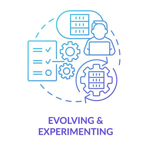 Icono De Concepto De Gradiente Azul En Evolución Y Experimentación Vector Premium