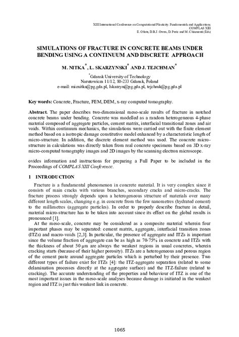 Pdf Simulations Of Fracture In Concrete Beams Under Bending Using A