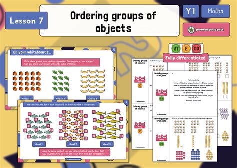 Year 1 Place Value Within 20 Ordering Groups Of Objects Lesson 7 Grammarsaurus
