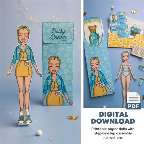 Printable Floral Paper Dolls Kit Frolic Flock
