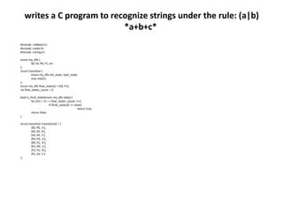 Lab Experiment List For Compiler Design Lab PPT