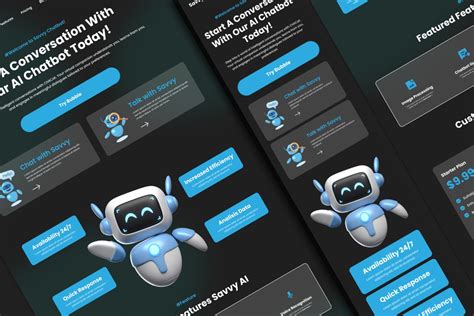 Savvy AI AI Chatbot Landing Page V1 Design Cuts