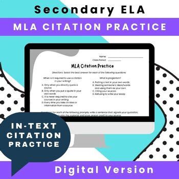 DIGITAL Volume MLA Citation Practice In Text Citations Google