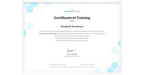 Sangeeth Sivadasan On Linkedin Successfully Completed The Internship
