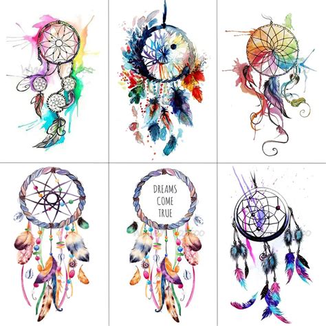 Hxman Dreamcatcher Temporary Fake Tattoo Body Art Sticker Waterproof