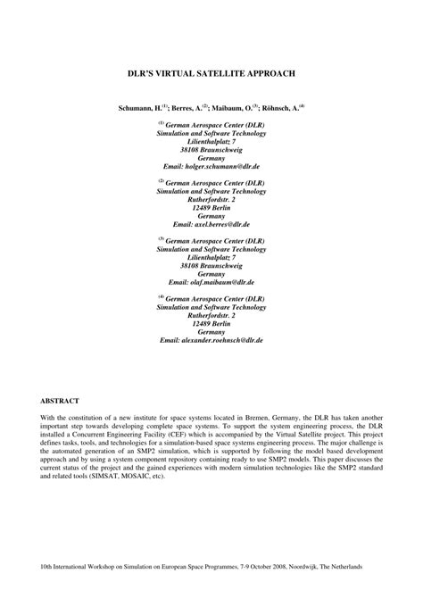 Pdf Simulation Based System Engineering In The Virtual Satellite Project