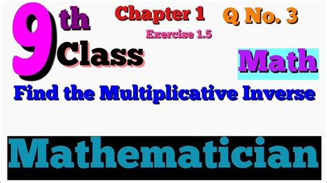 9th Class Math Chapter 1 Exercise 1 5 Question No 3 9 Math Unit 1 Ex 1 5 Q 3