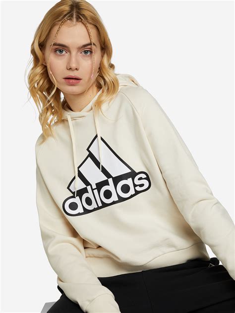 Худи женская adidas Essentials Logo молочный цвет — купить за 21990 тг ...